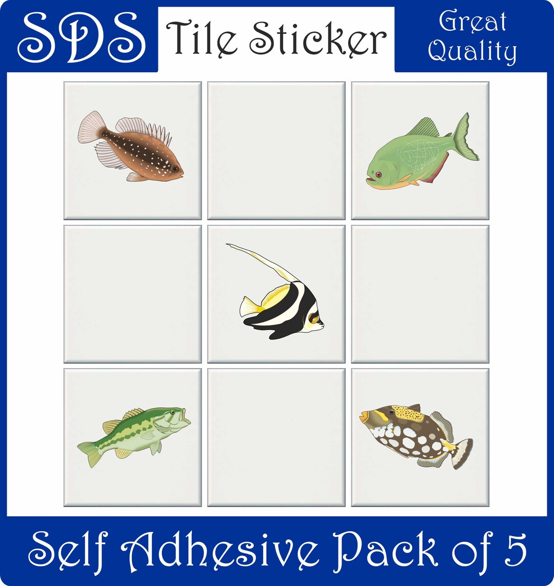 Tropical Fish Tile Transfers Stickers Kitchen Bathroom Self - Etsy