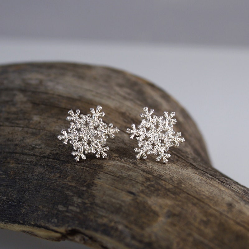 Snowflake Stud Earrings - Etsy