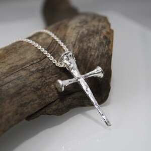 Nail Cross Solid Sterling Silver 925, Cross Jewelry, 3 Nails Cross Necklace, Sterling Silver ...