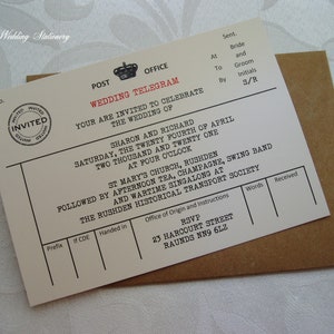 Telegram Style Wedding Invitation. - Etsy UK