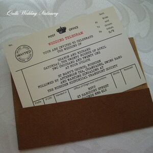 Telegram Style Wedding Invitation. - Etsy UK