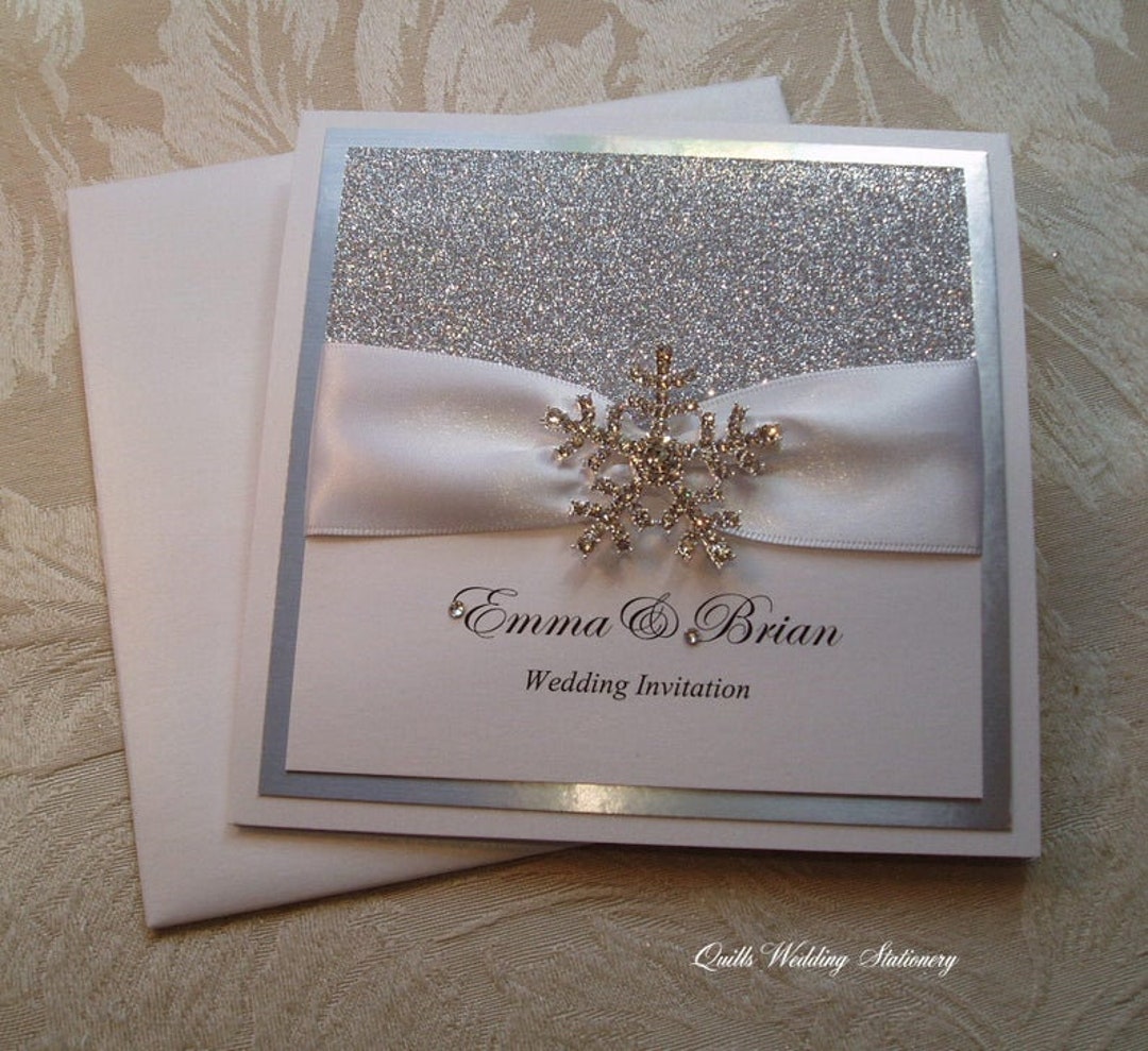 DIY Wedding Invitation Kit. Crystal Snowflake Wedding Invitation Kit ...