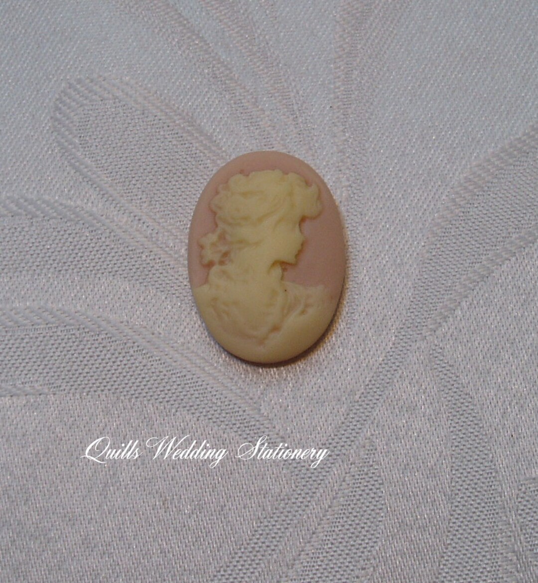One Pink and Ivory Cameos. Cameo Flat Back for Crafts /wedding ...