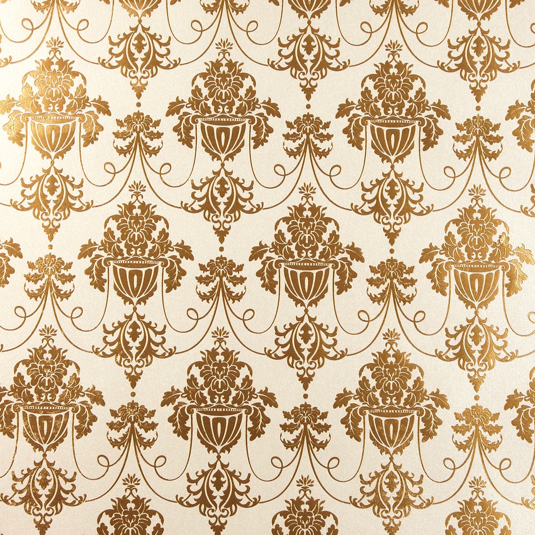 The Pemberley Gold and Ivory Decorated Foil Paper. A4 Size Paper. Sold ...