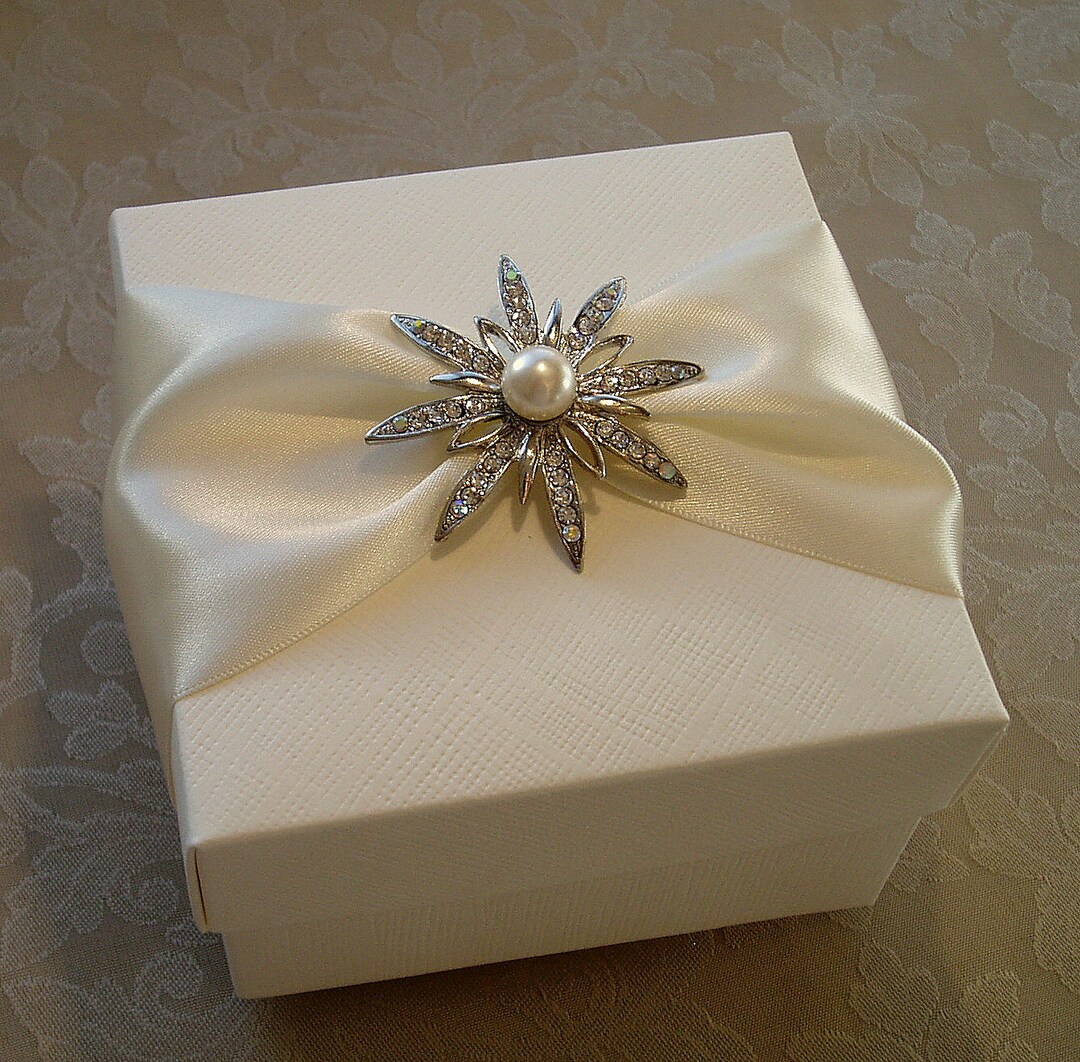 Timeless Pearl and Diamante Star Decorated Gift Box. Bespoke. Various ...