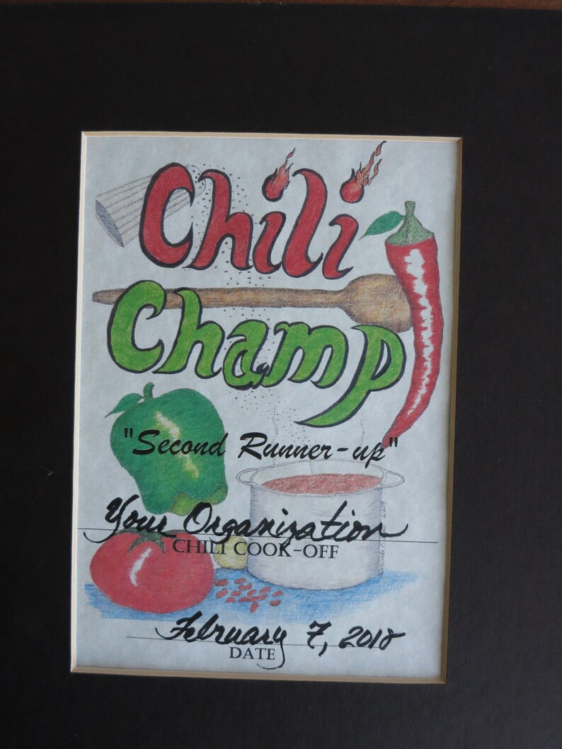 Chili Cook-off Certificates - "chili Champ" - Etsy