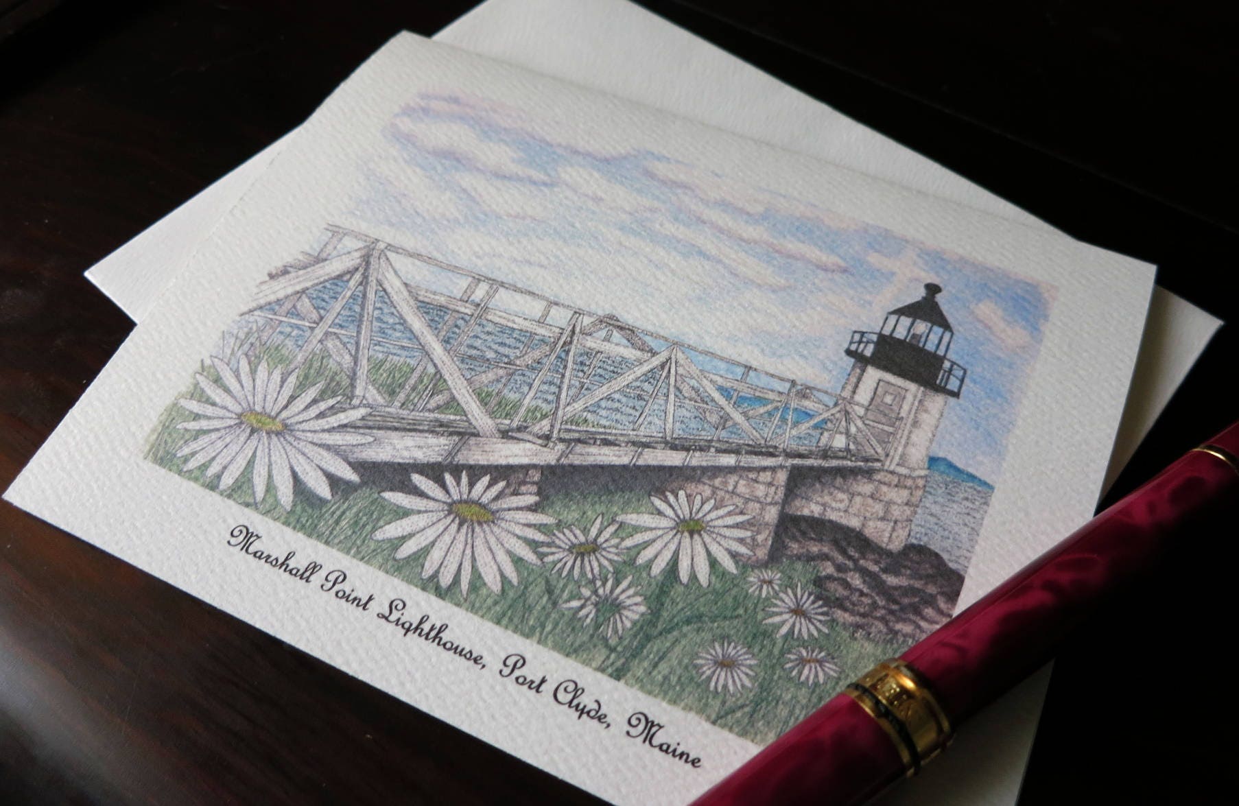 Marshall Point Lighthouse Note Cards Illustrated With Pen and Ink and ...