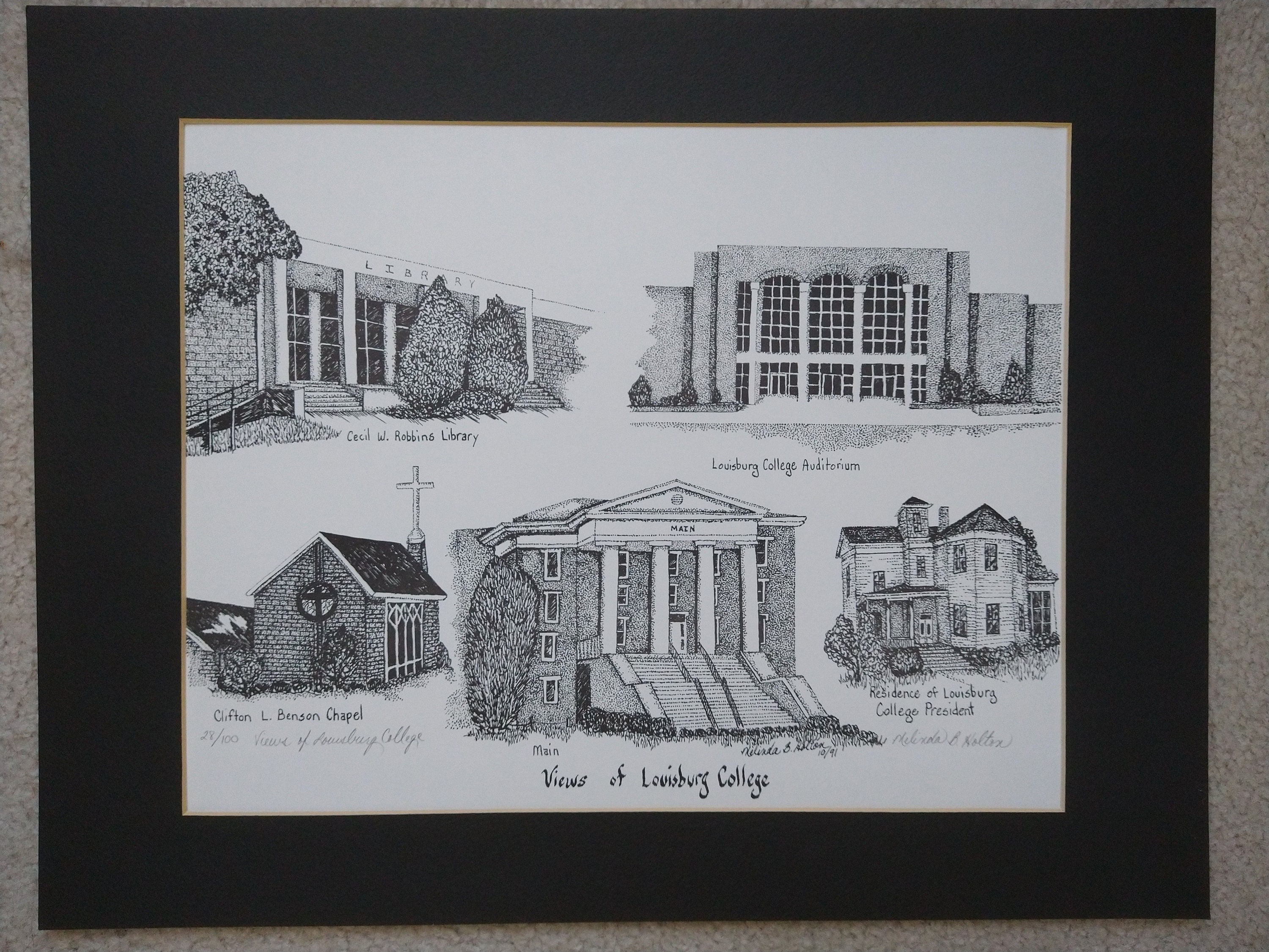 Pen and Ink Drawing of Louisburg College Buildings - Etsy