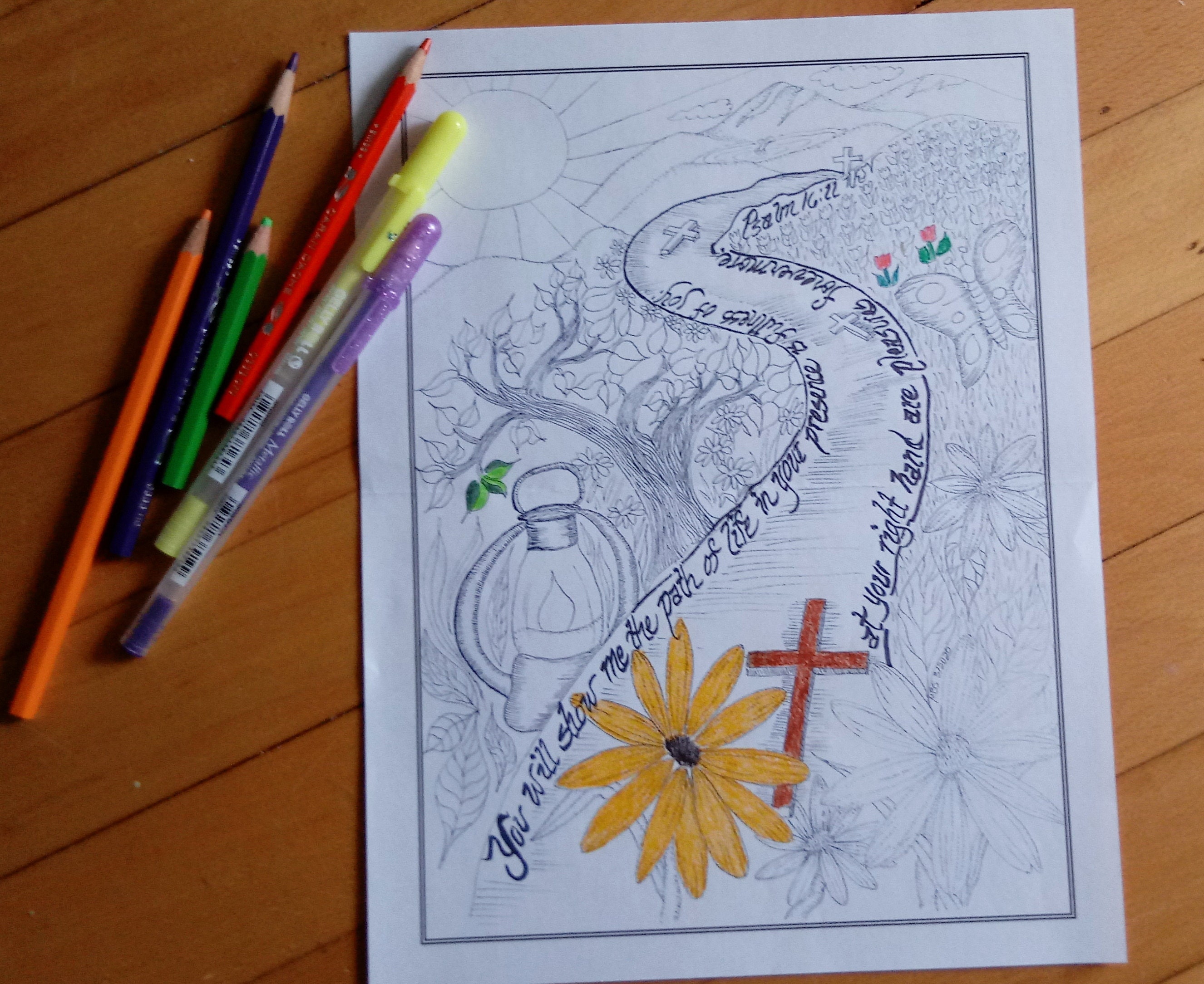 Psalm 16:11 Coloring Page - Etsy