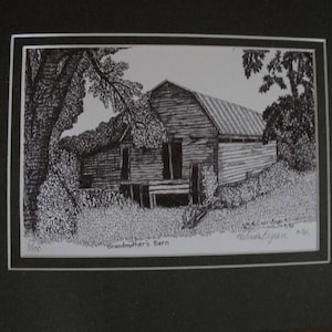 Barn Pen and Ink Limited Edition Print - "grandmother's Barn" - Etsy