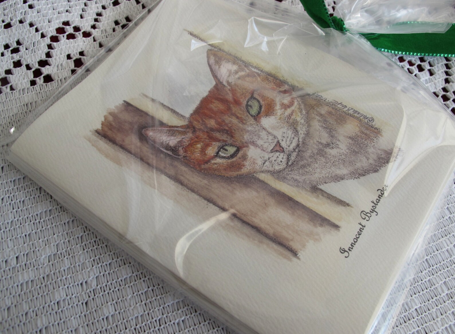 Yellow Tabby Cat Note Cards Illustrated With Pen and Ink and Colored ...