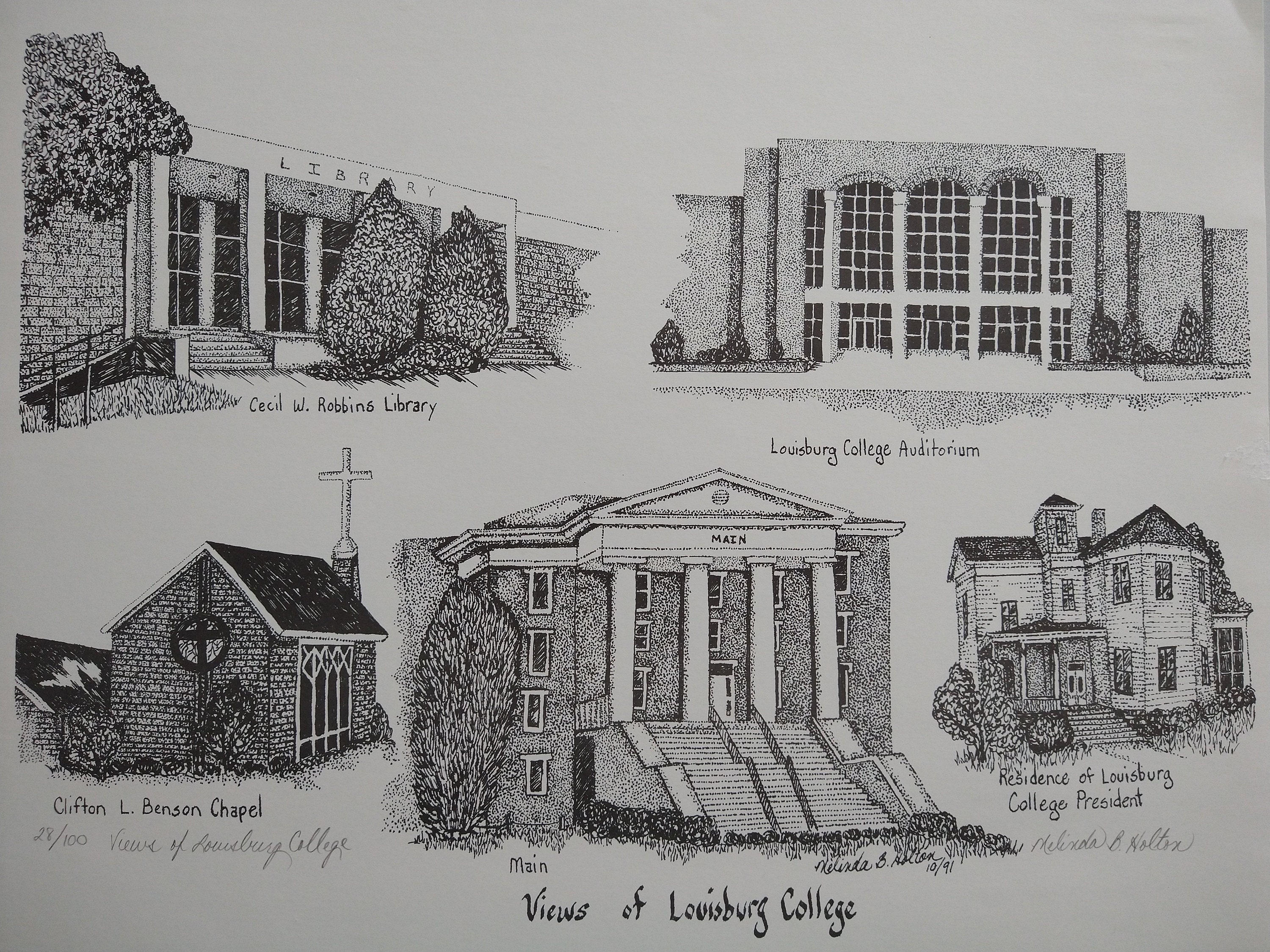 Pen and Ink Drawing of Louisburg College Buildings - Etsy