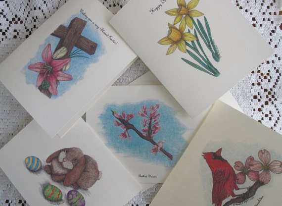Assortment of Note Cards Pen and Ink Drawing of Spring and - Etsy