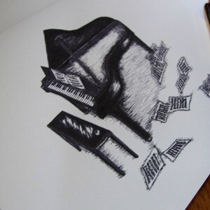 Piano Note Cards Illustrated With Pen and Ink - "baby Stein" - Etsy