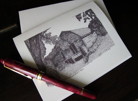 Old Barn Note Cards Illustrated With Pen and Ink - Etsy