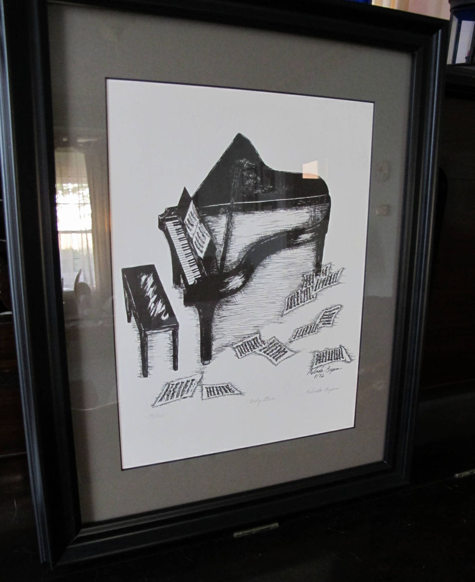 Piano Print Illustrated With Pen and Ink - "baby Stein" - Matted and ...