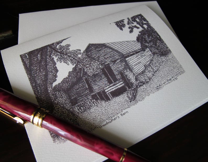 Old Barn Note Cards Illustrated With Pen and Ink - Etsy