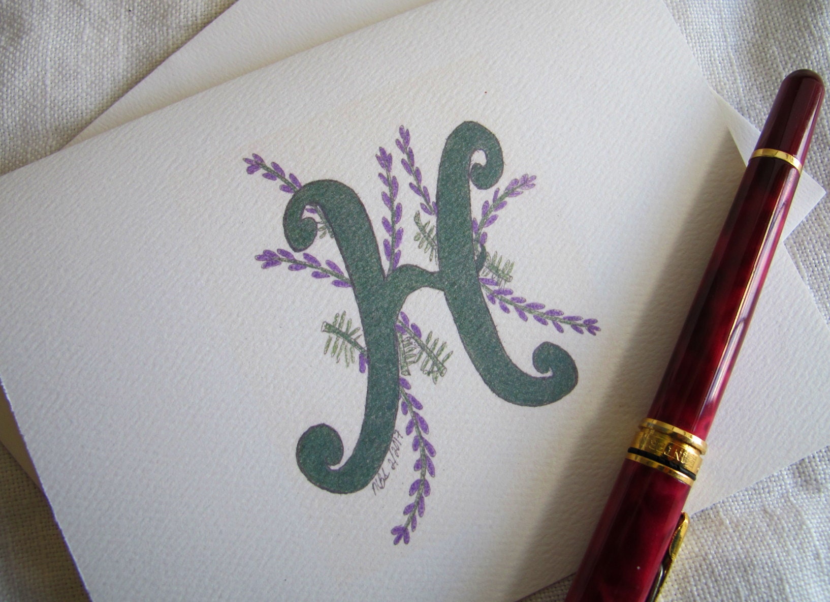 Monogram Letter Note Cards Letters a - Etsy