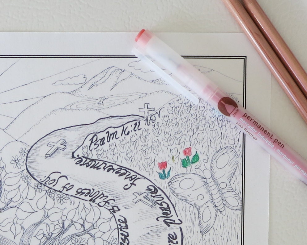 Psalm 16:11 Coloring Page - Etsy