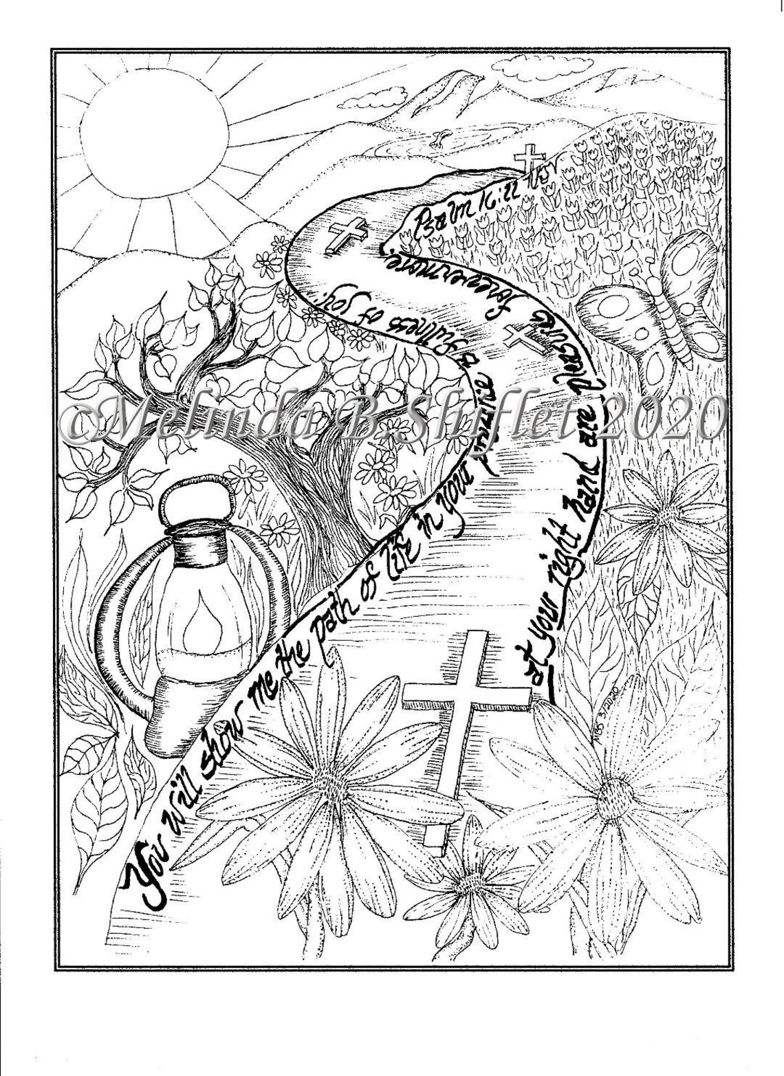 Psalm 16:11 Coloring Page - Etsy