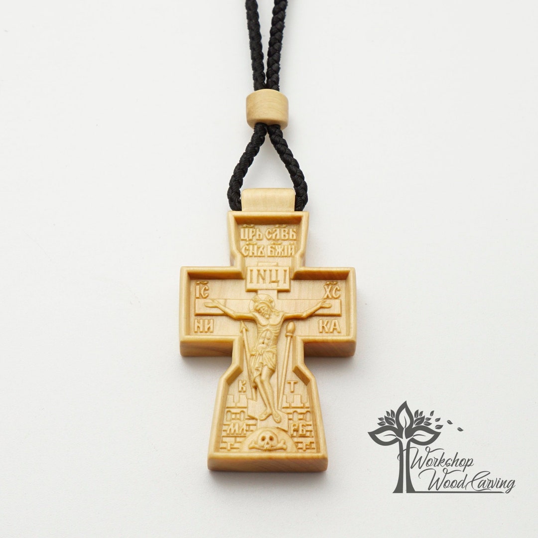 Orthodox Wooden Pectoral Cross, Carved Out of Boxwood - Etsy