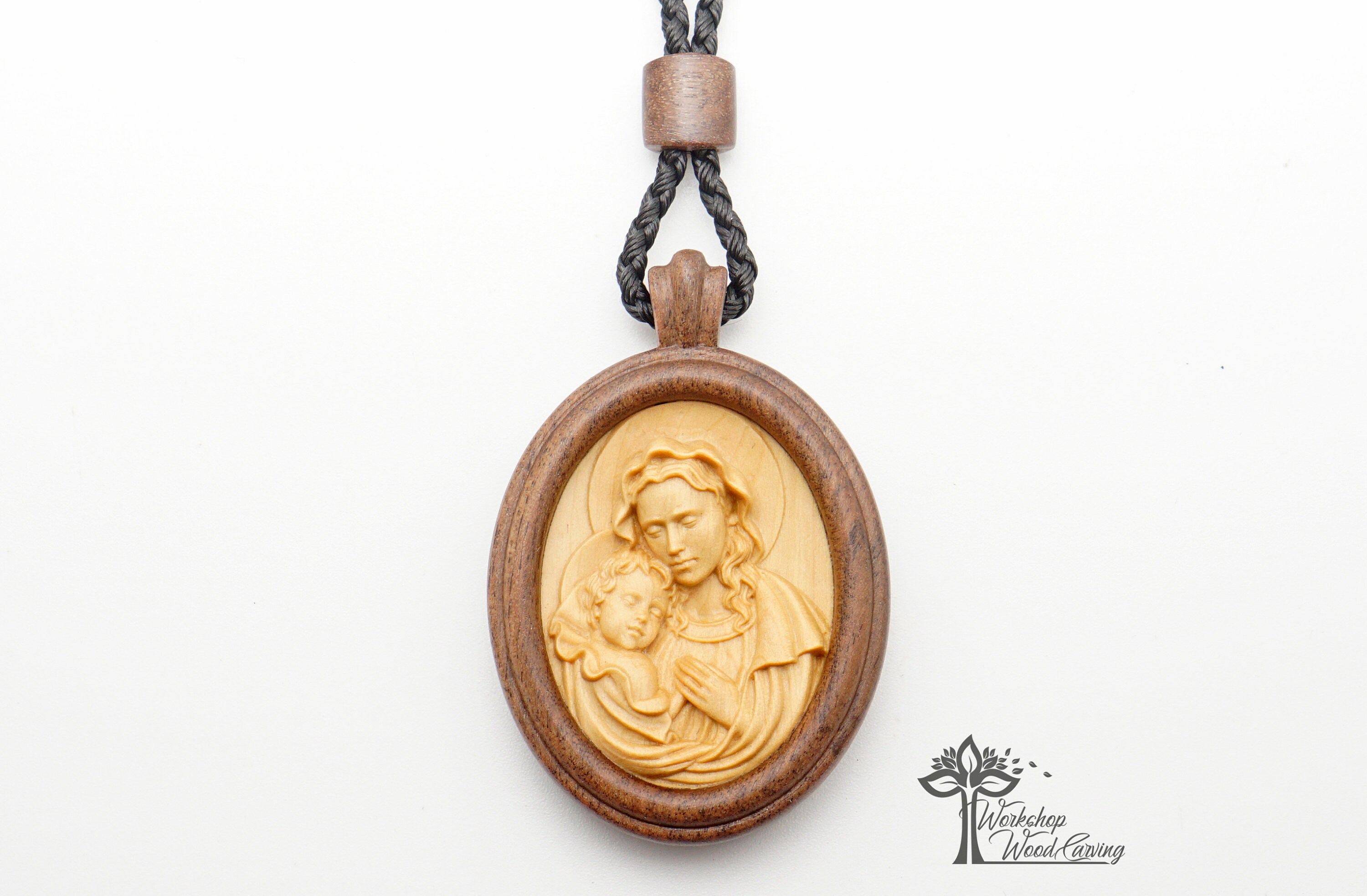 Medallion Holy Virgin Mary With Jesus Christian Jewelry | Etsy