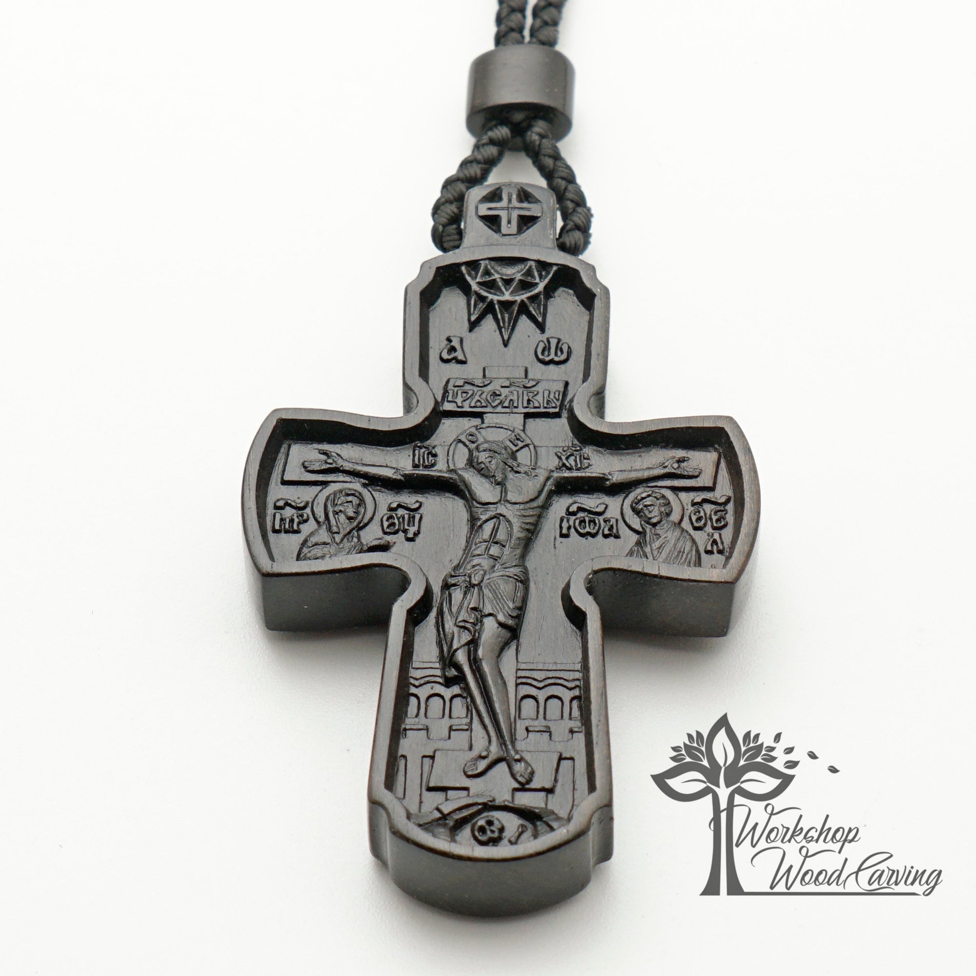 Necklace Orthodox Wooden Cross Christian Jewelry Crucifixion | Etsy
