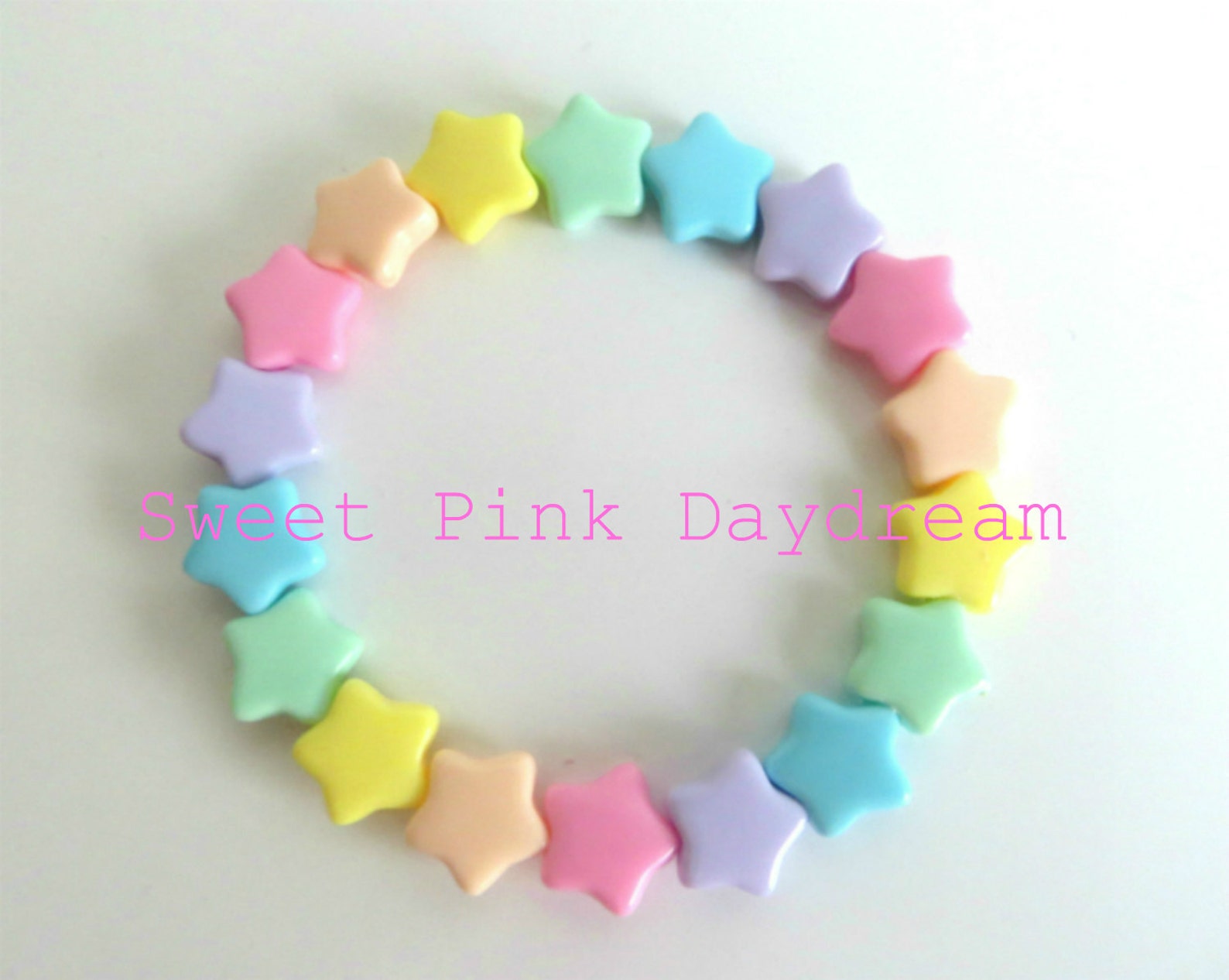 Fairy Kei Pastel Stars Bracelet, Kawaii Bracelet, Pastel Jewelry, Star ...