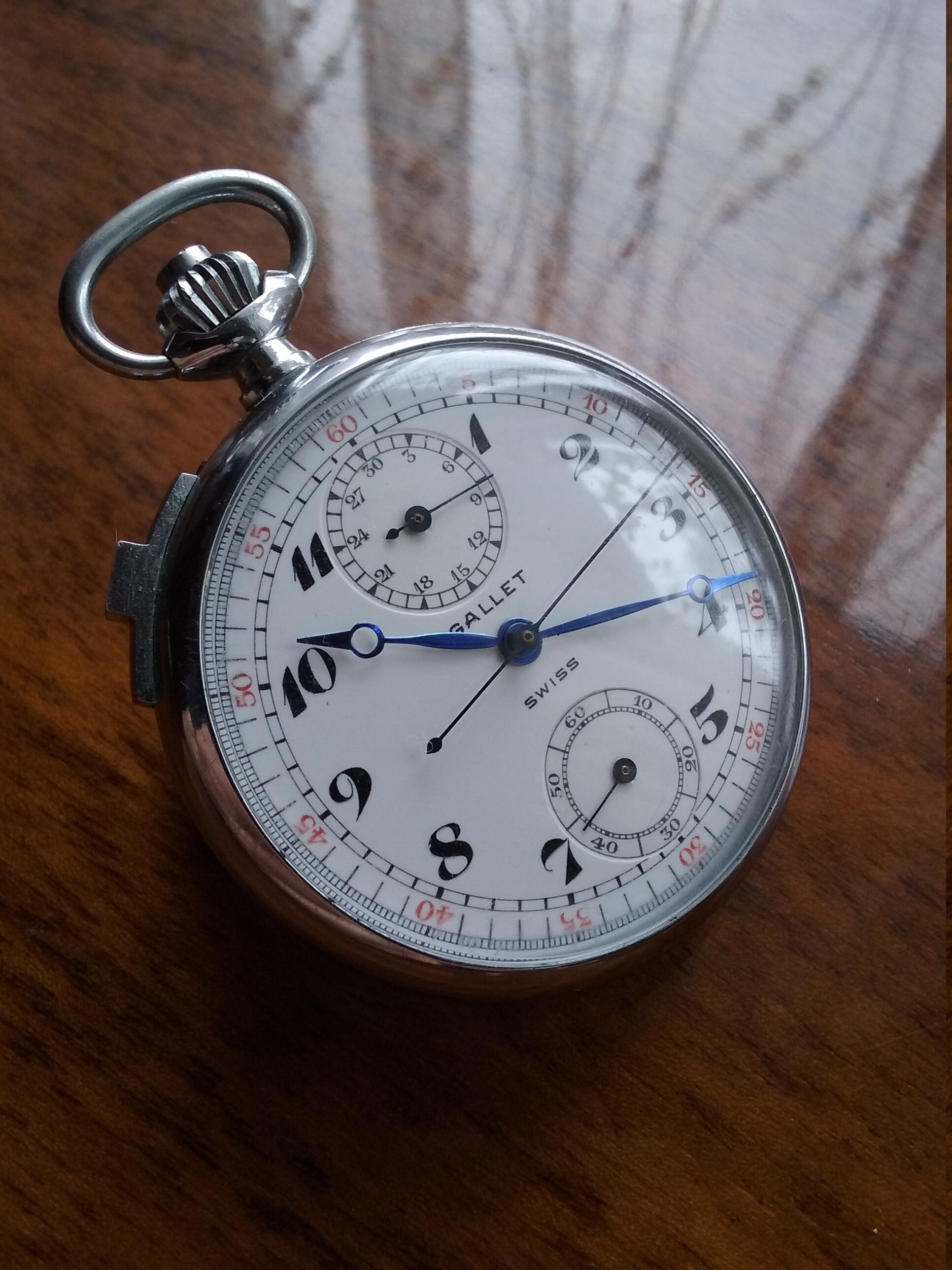 Gallet Pocket Chronograph Working - Etsy Hong Kong