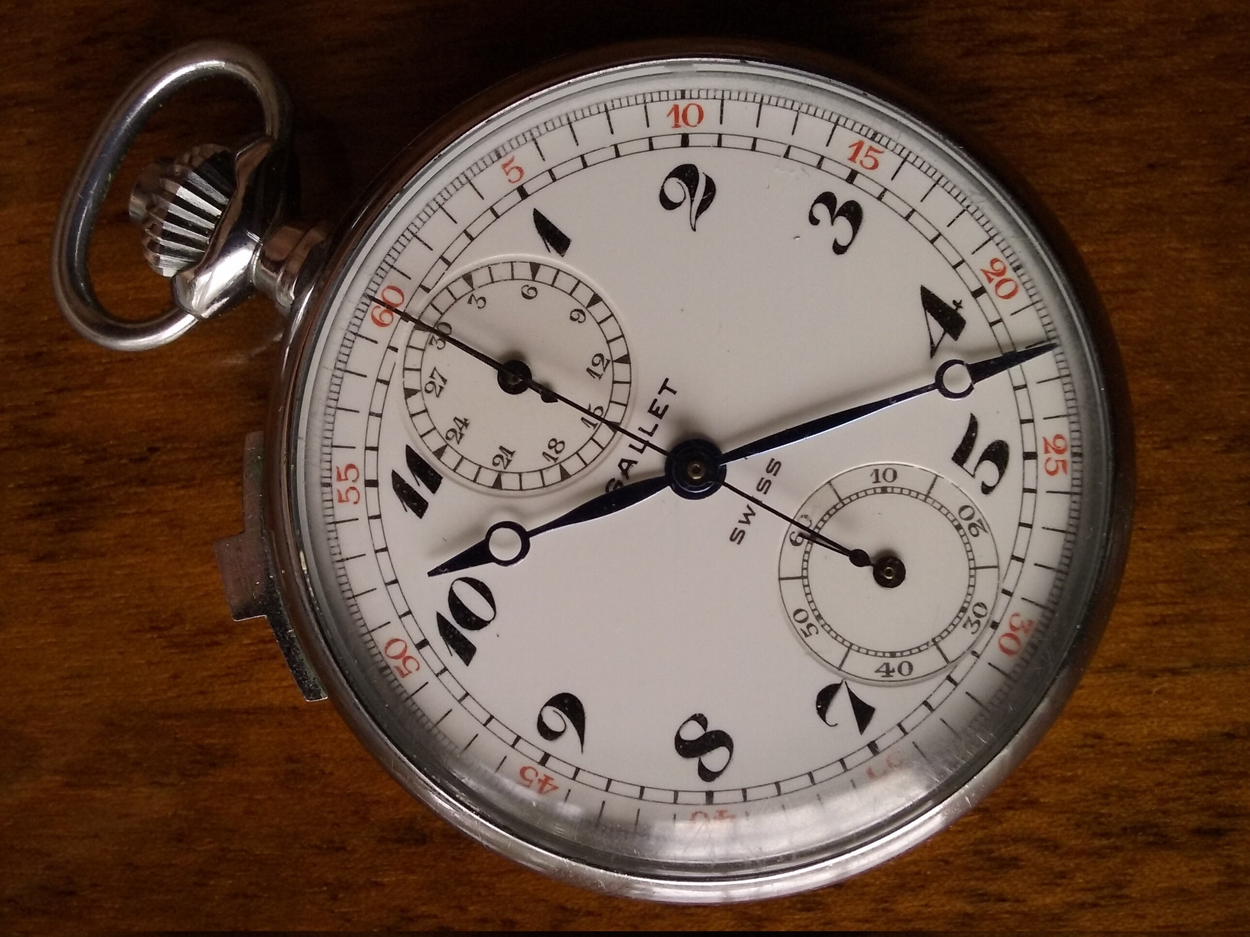 Gallet Pocket Chronograph Working - Etsy Hong Kong