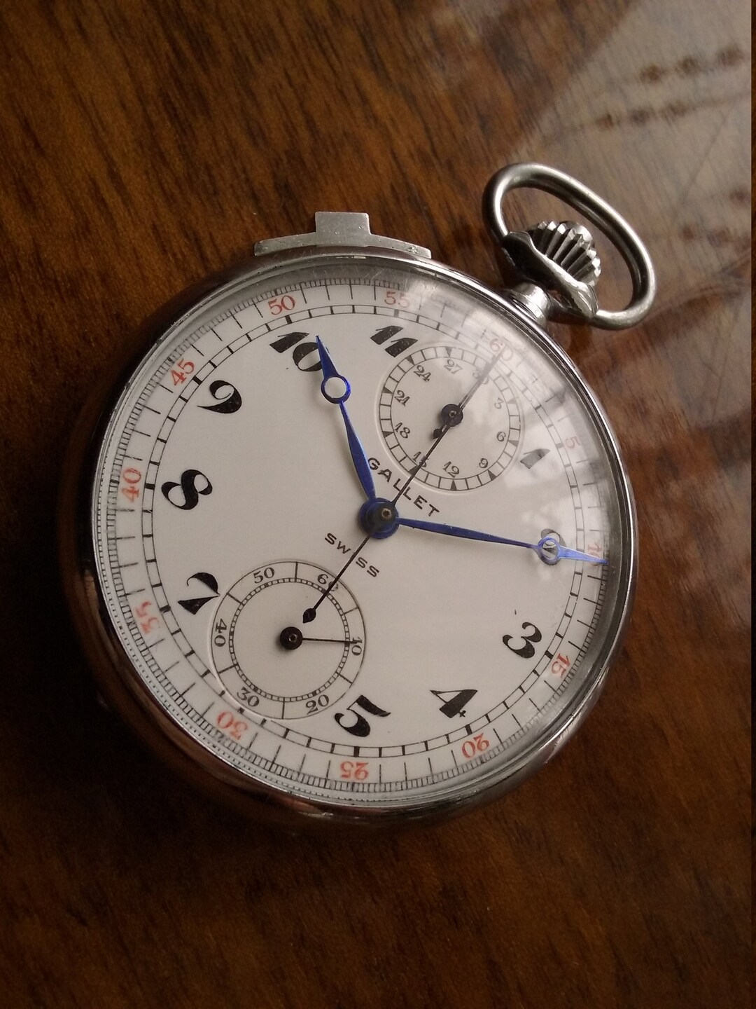 Gallet Pocket Chronograph Working - Etsy Hong Kong
