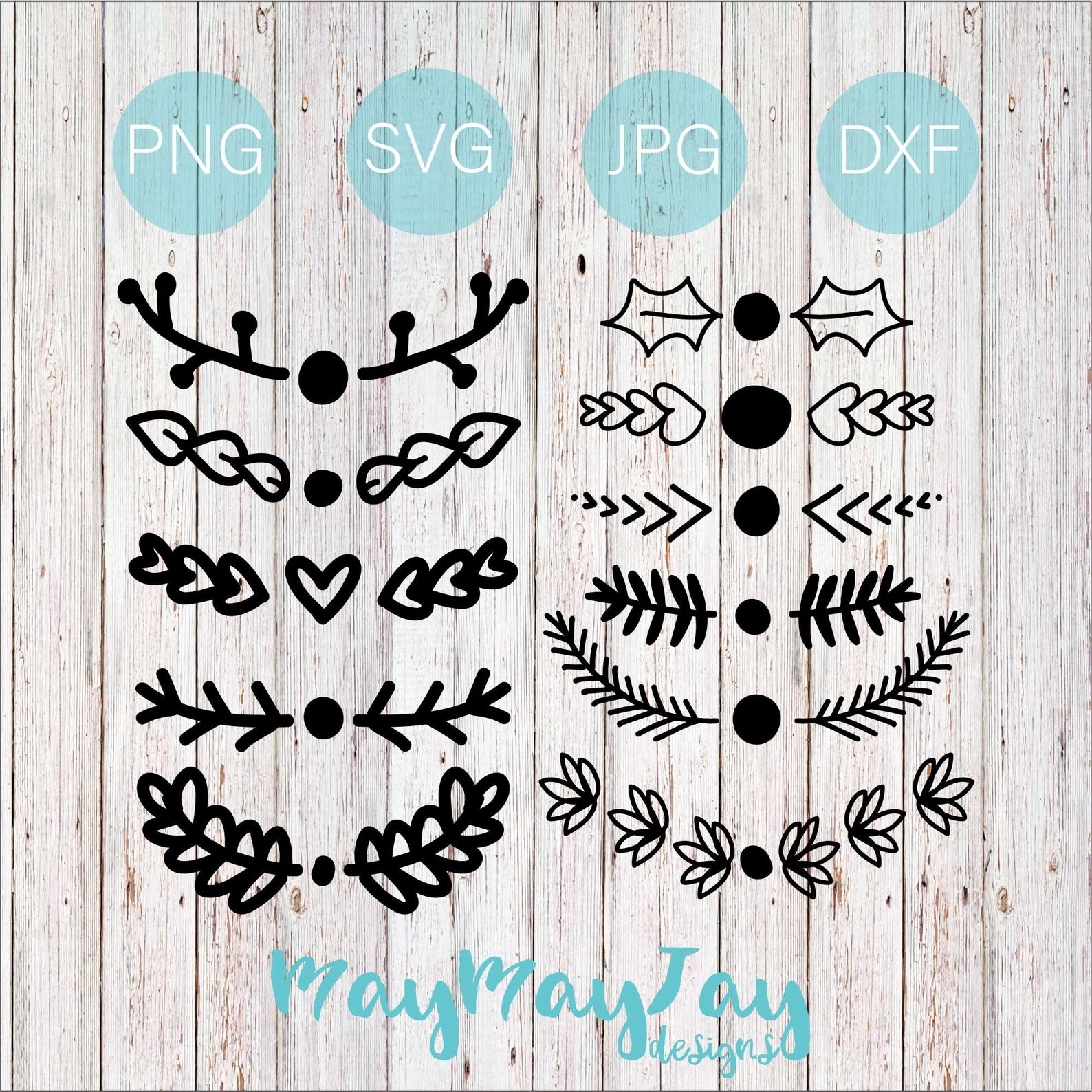 Hand-Drawn Embellishment Bundle svg png jpg dxg Files | Etsy