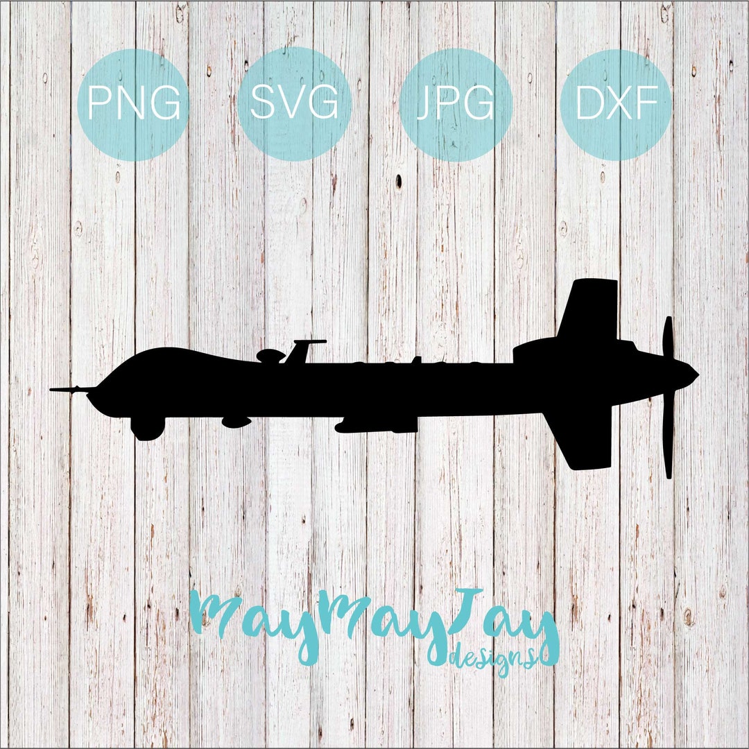 MQ-9 Reaper- Side View Silhouette- USAF- Svg Png Dxf Jpg Files - Etsy