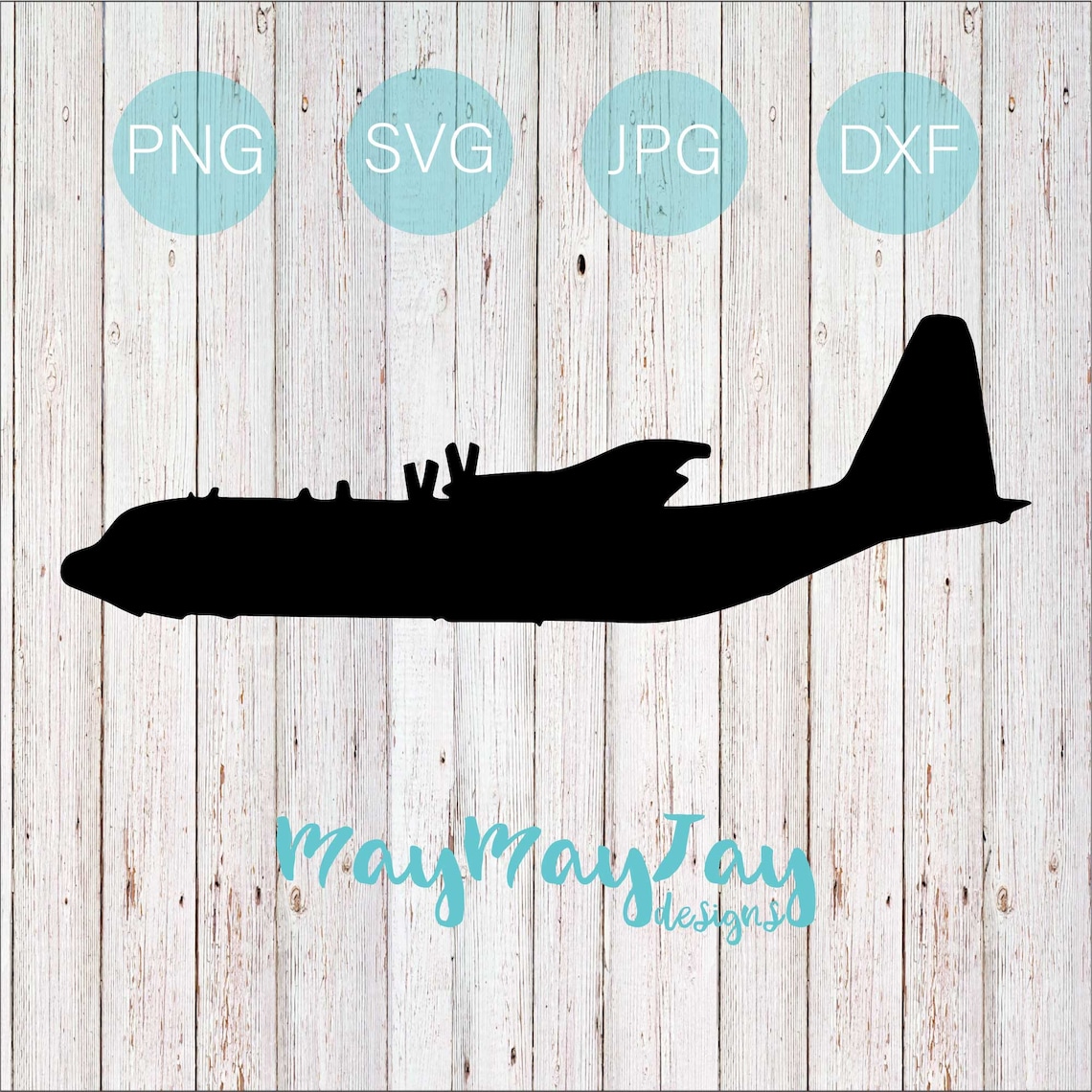 C-130 Hercules Side-view Silhouette Svg Png Dxf Jpg Files - Etsy