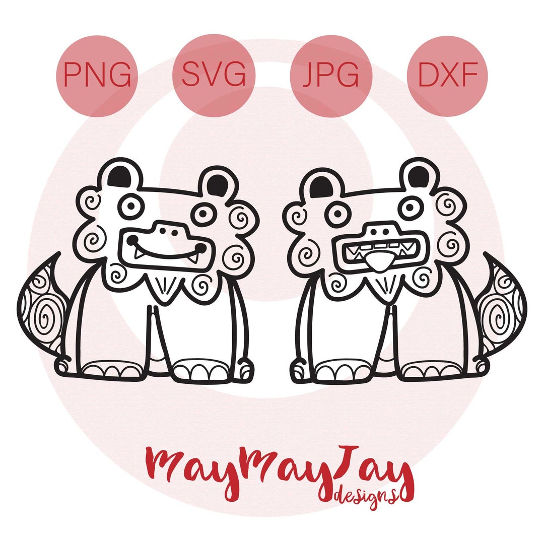 Okinawa Shisa- Full Body- Outline- Svg Png Dxf Jpg Files - Etsy