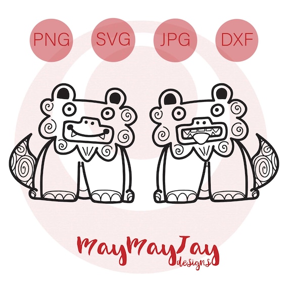 Okinawa Shisa Full Body Outline Svg Png Dxf Jpg Files | Etsy Singapore