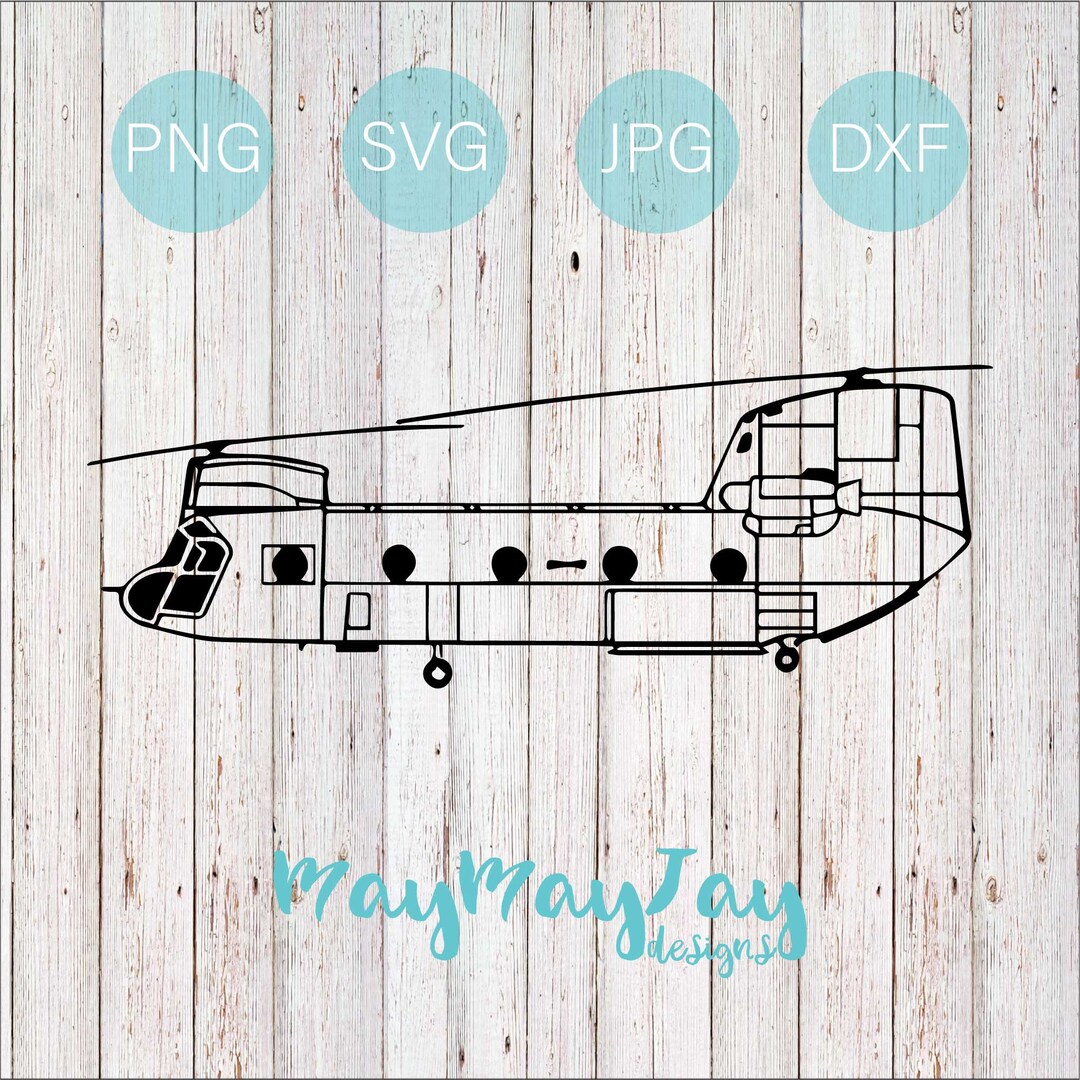 CH-47 Chinook - Side View - US Army- Svg Png Dxf Jpg Files - Etsy