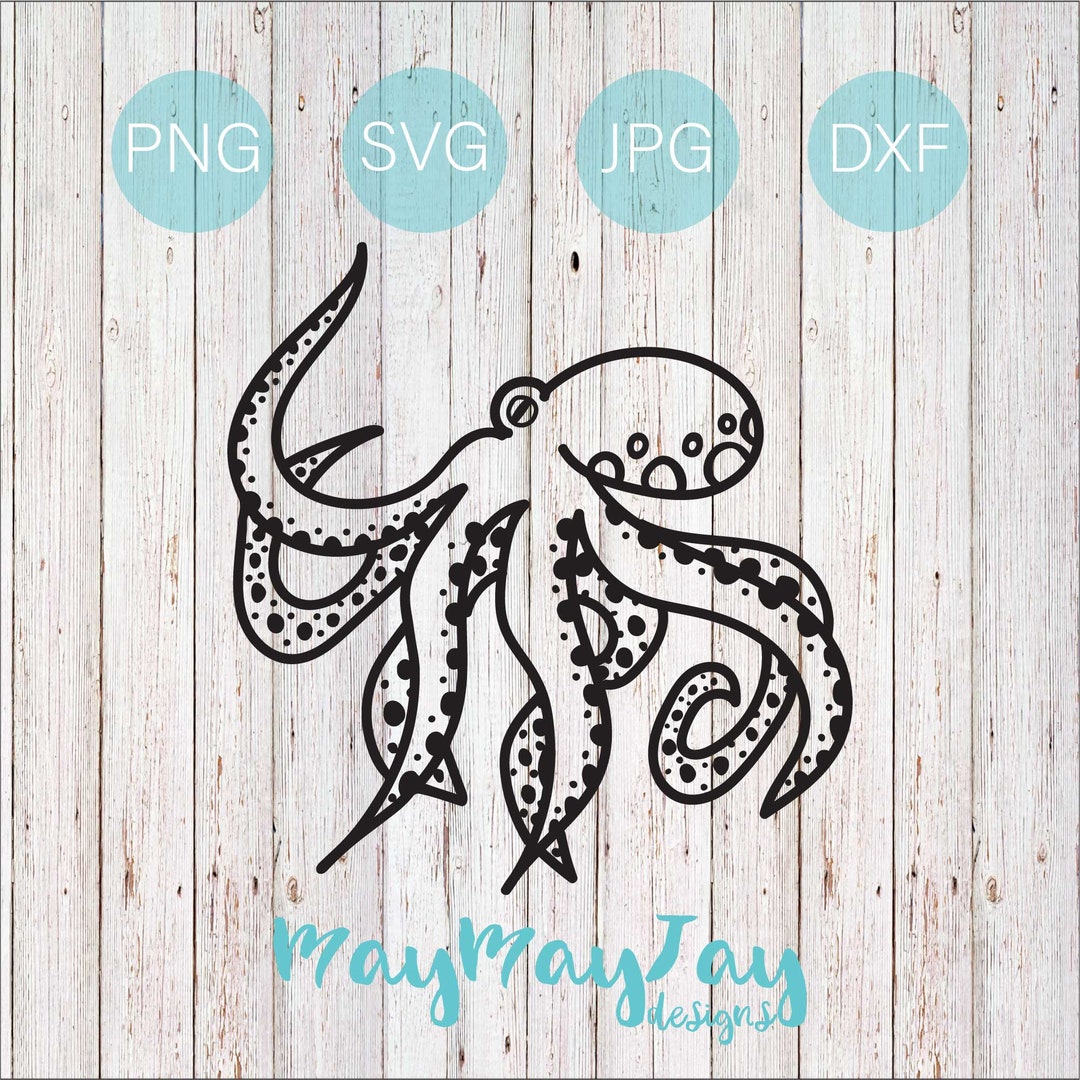 Hand-drawn Octopus- Svg Png Dxf Jpg Files - Etsy