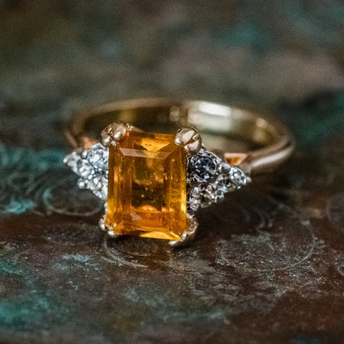 Fine Yellow Topaz Ring-november Birthstone Ring-yellow - Etsy