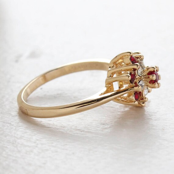 Vintage Ring Ruby and Clear Swarovski Crystal Star Ring Made in the USA R1039 Limited Stock Never Worn Etsy UK