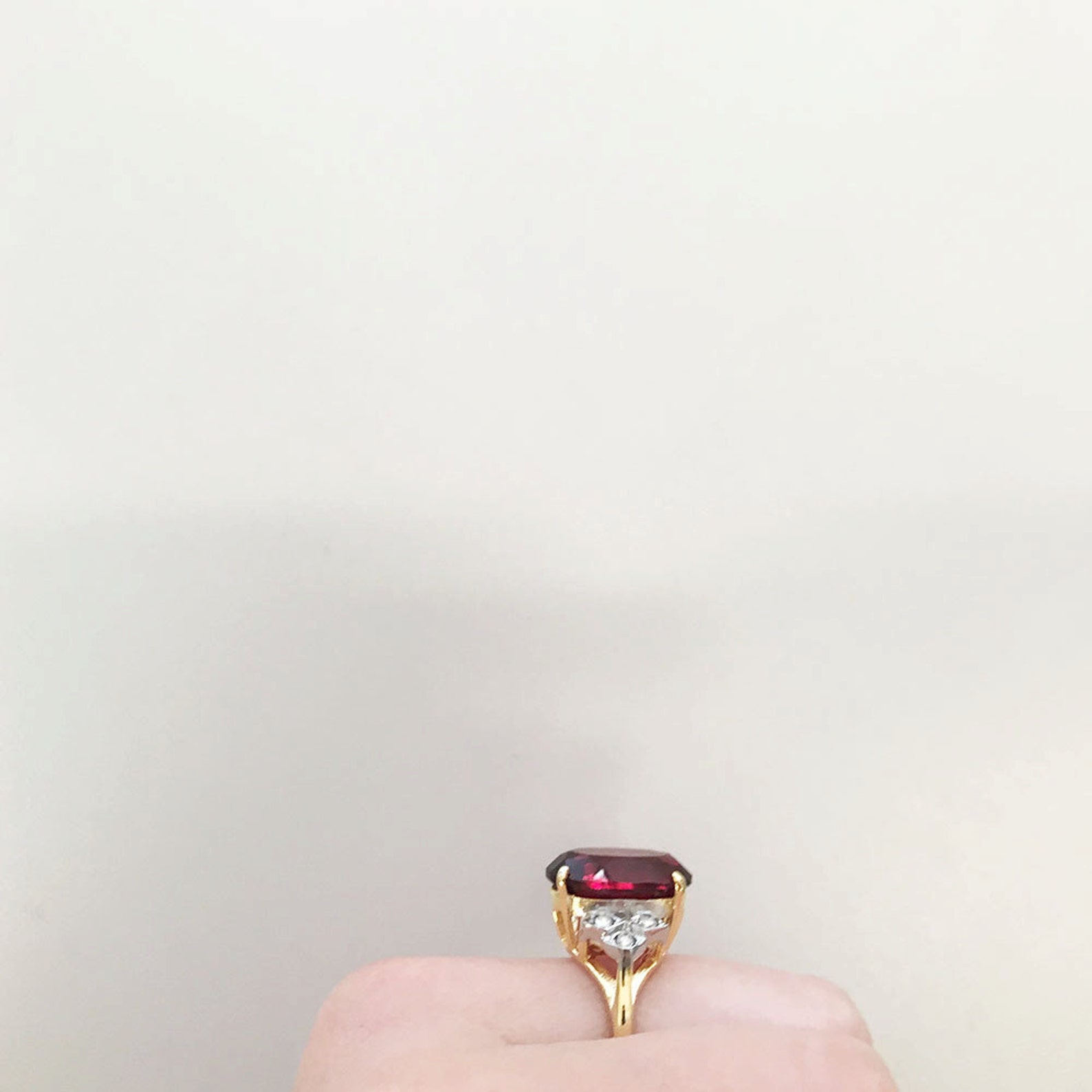 Vintage 1970s Siam Austrian Crystal Ring: July Birthstone Jewelry Red ...