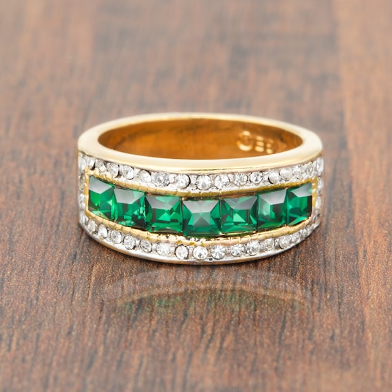 Vintage Ring 1970s Womens Rings Vintage Band Ring Eme… - Gem