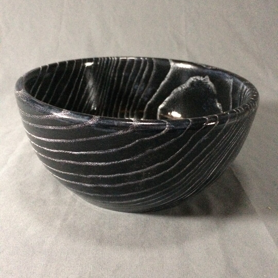 Ebonized Ash Bowl With Highlighted Grain - Etsy