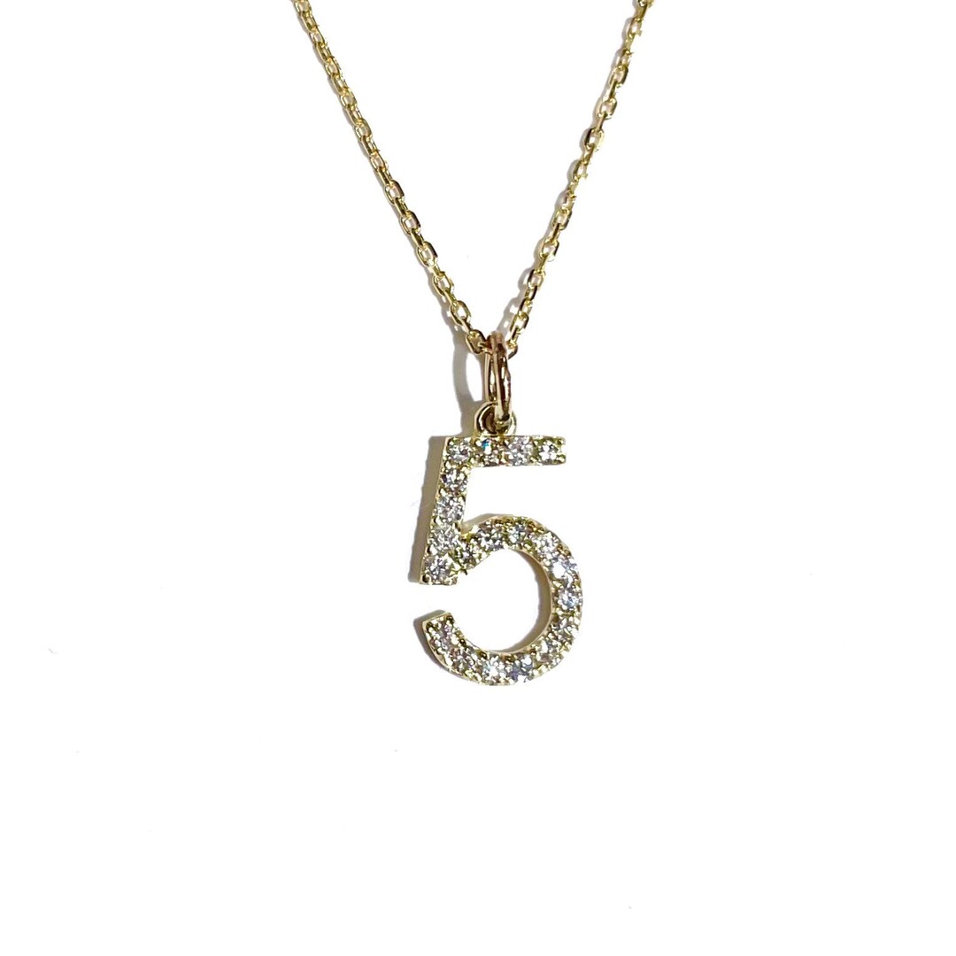 Diamond Number in 14K Gold - Etsy