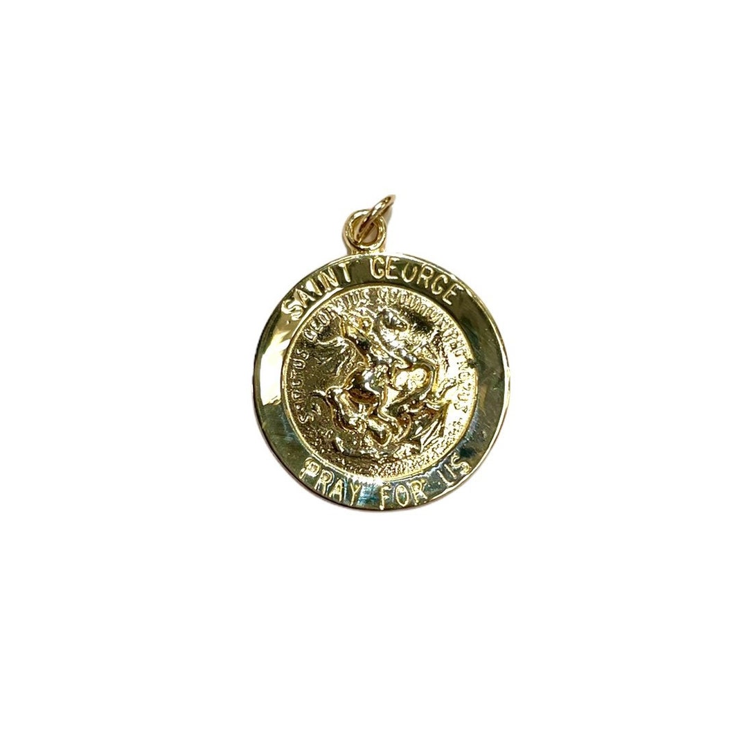 Saint George Medal in 14K Gold - Etsy