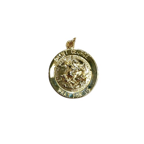 14k Gold Saint George Medal Saint George and the Dragon - Etsy
