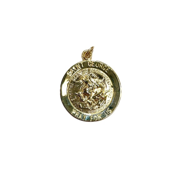 Saint George Medal in 14K Gold - Etsy