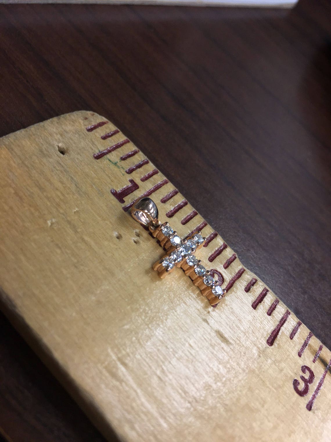 Diamond Mid Cross in 14K Gold - Etsy