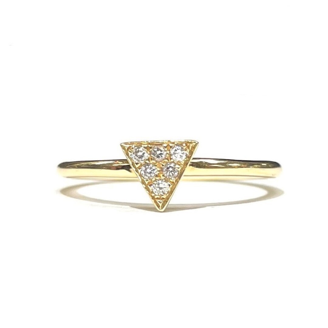 Diamond Triangle Ring in 14k Gold - Etsy