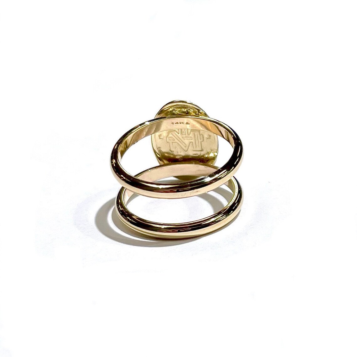 Double Band Virgin Mary Ring in 14k Gold - Etsy
